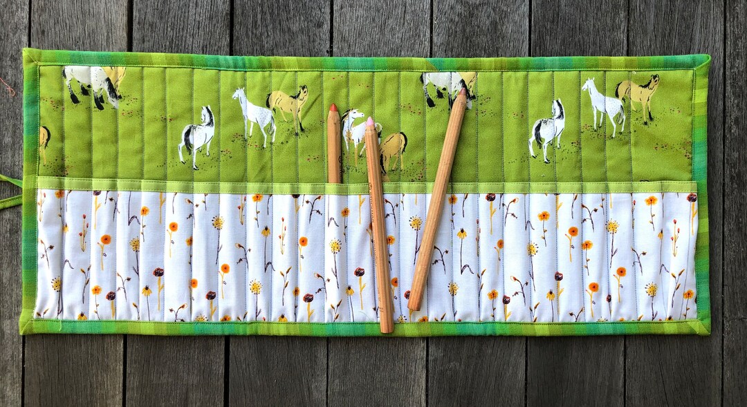 24 Pencil/marker Roll stockmar, Ferby or Lyra Pencil Roll, Heather Ross ...