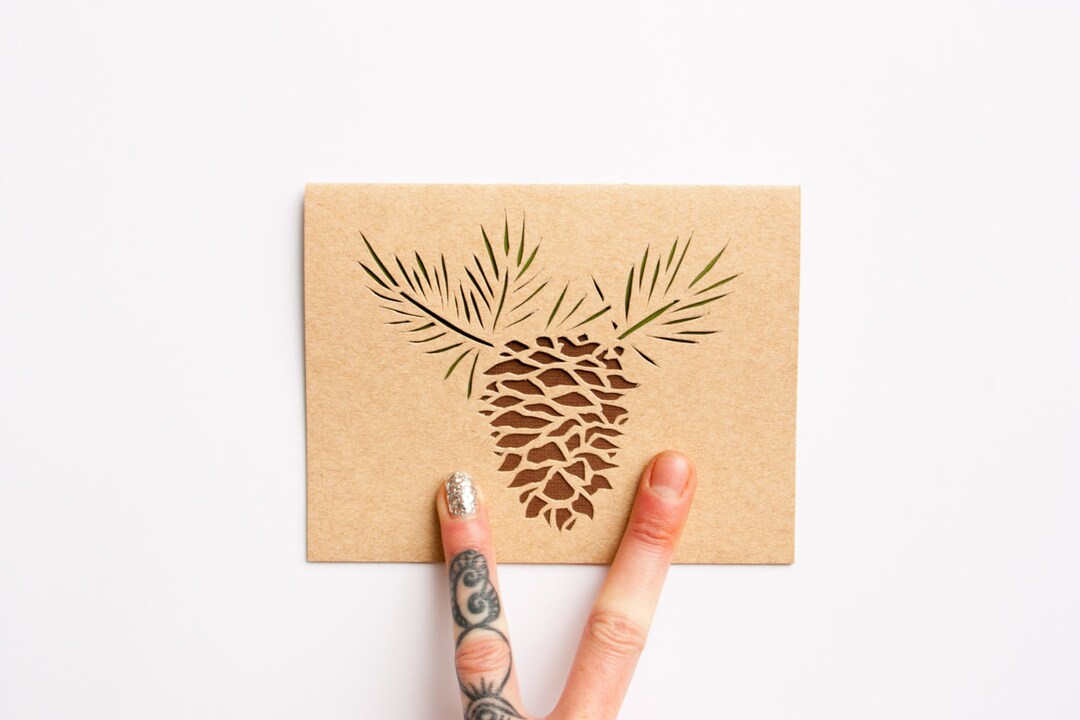 Winter Pine Cone Card: Laser Cut--limber Pine--colorado - Etsy