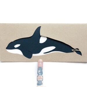 Blank Whale Card: Laser Cut Orca Whale--nautical Card - Etsy