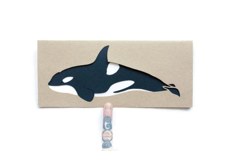 Blank Whale Card: Laser Cut Orca Whale--nautical Card - Etsy