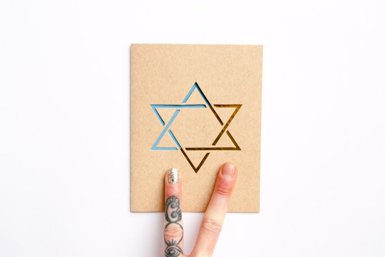 Hanukkah Card Set of 10: Star of David Hanukkah Cards--laser Cut Card ...