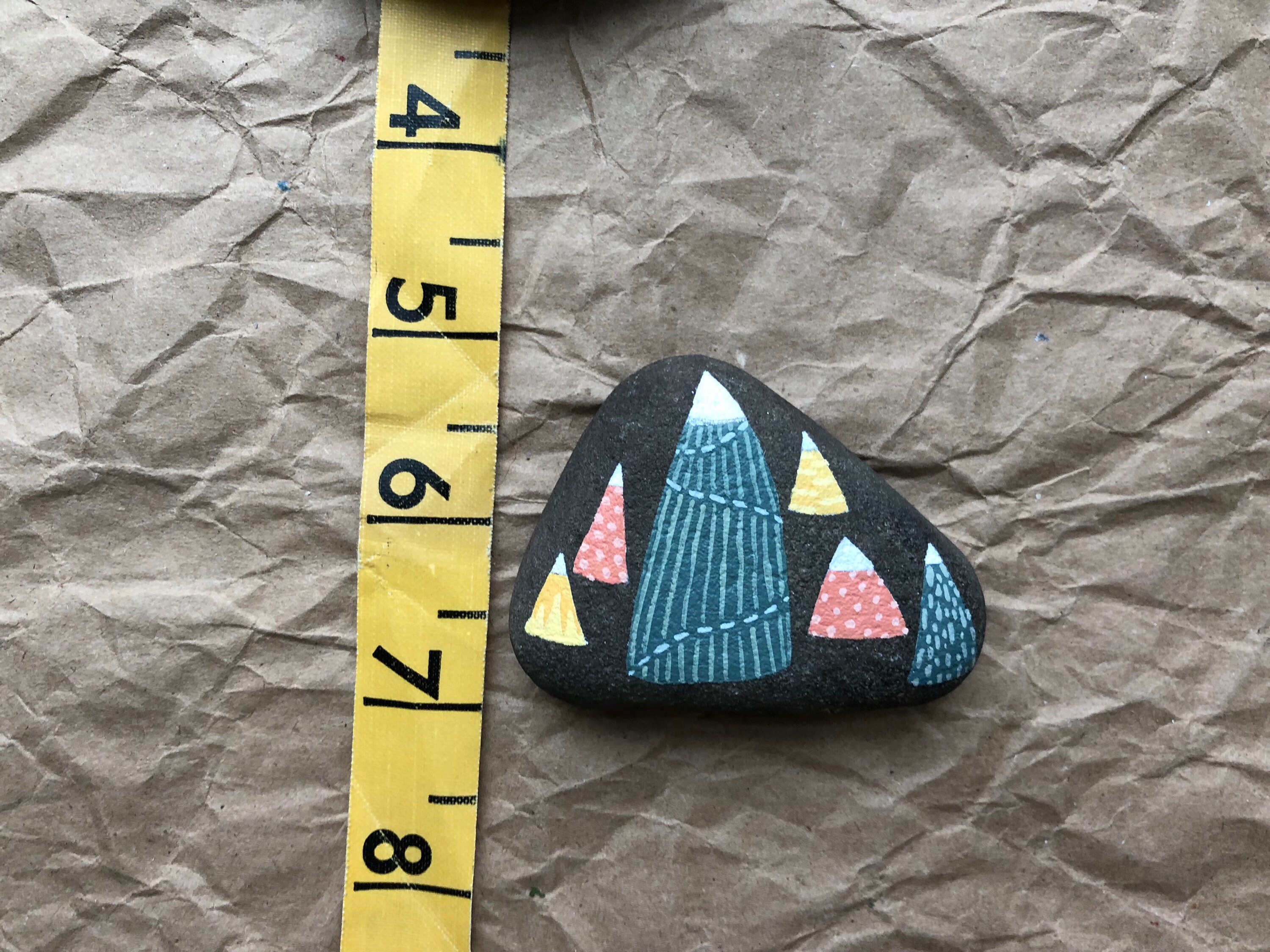 Hand Painted Rock: Mountains, Nature Art, Home Decor, Nursery Decor ...