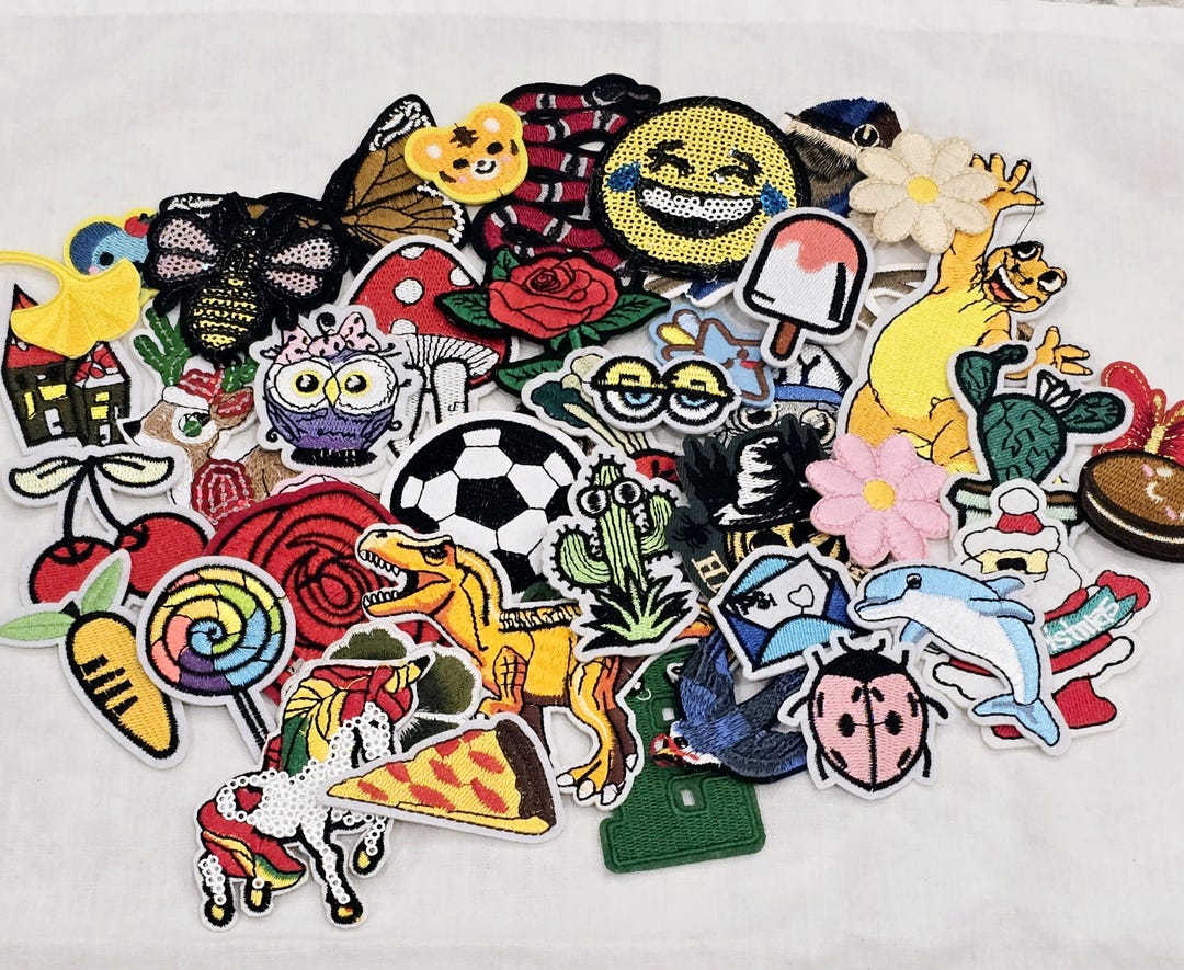 Lot of Iron on Patches, 40 Random Patches, Patches for Backpacks, Hats, or Clothing, Crafts for ...