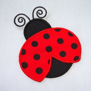 Ladybug Patch, Ladybug Iron On, Appliqued Red & Black Ladybug Iron on ...