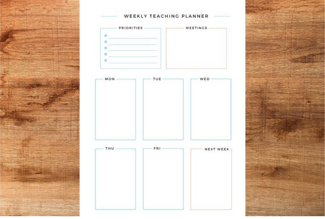 Weekly Teaching Planner Digital Download - Etsy