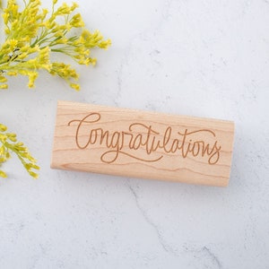 Congratulations Rubber Stamp - Etsy