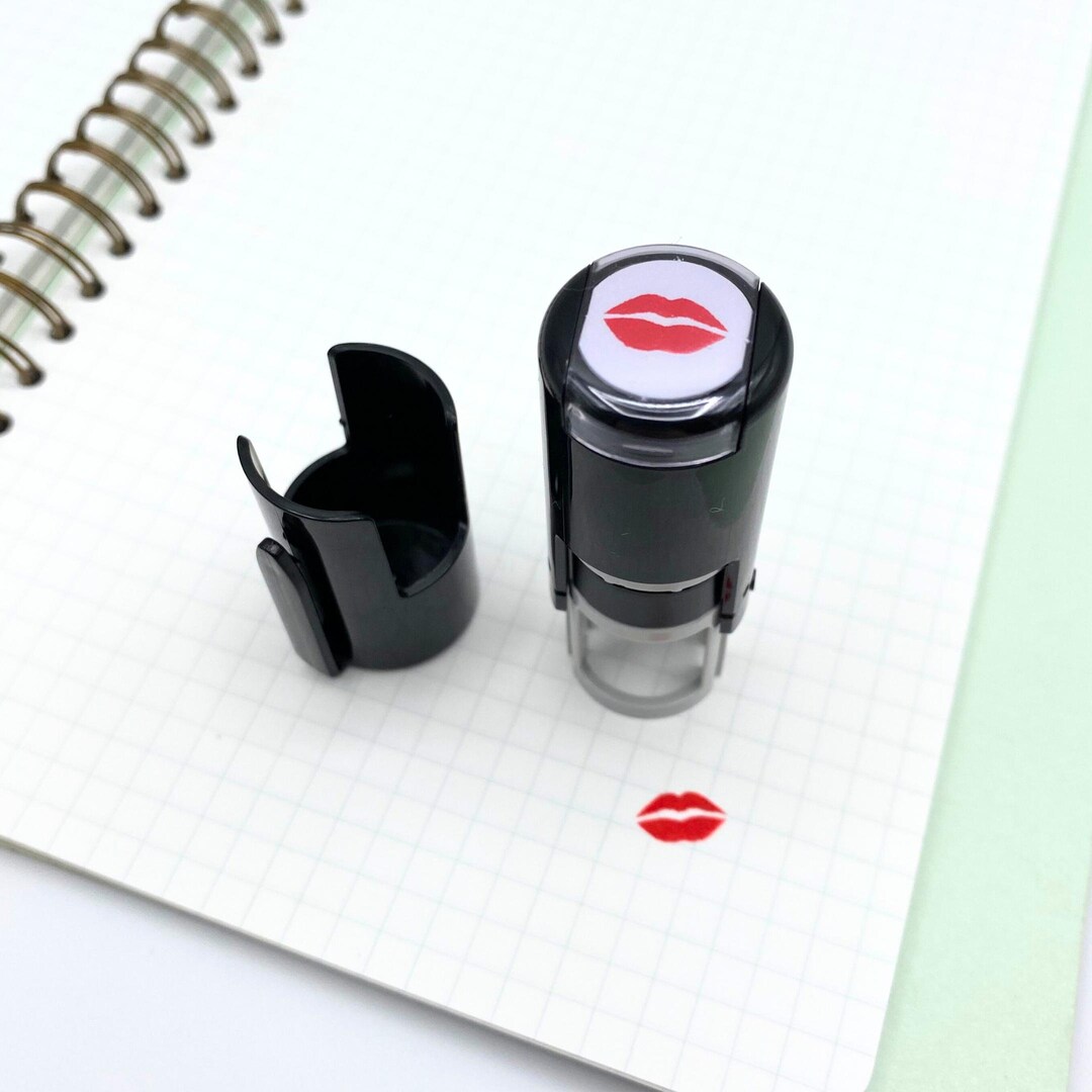 Lips Mini Self Inking Stamp - Tiny Rubber Stamp for Loyalty Cards ...