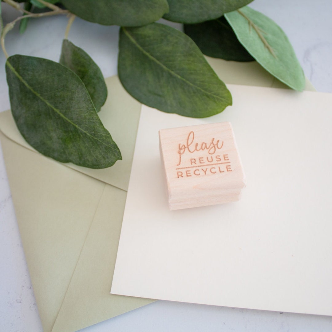 Please Reuse and Recycle Rubber Stamp - Ecofriendly Packaging - Etsy