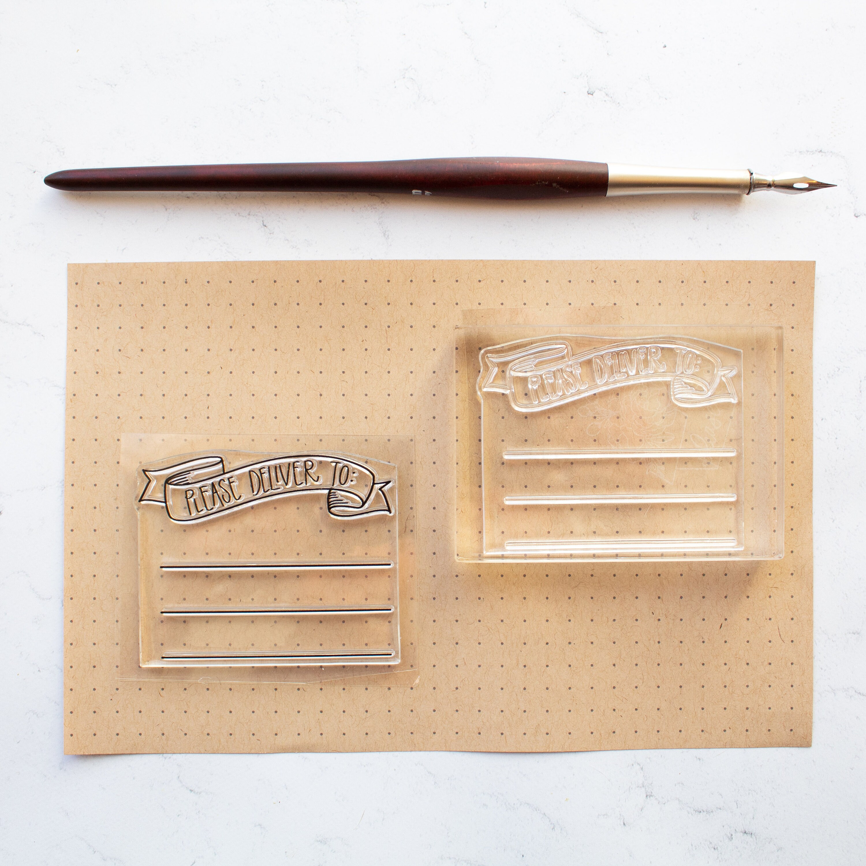 Please Deliver to Banner Addressing Stamp | Etsy