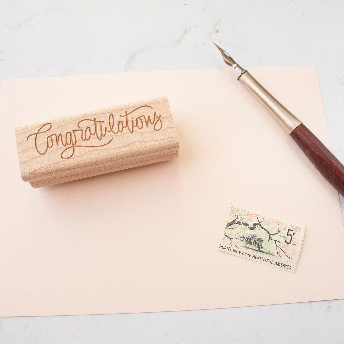 Congratulations Rubber Stamp - Etsy