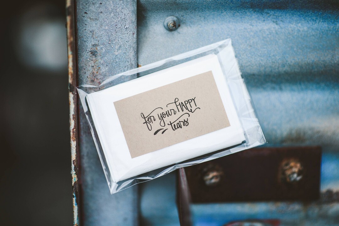 For Your Happy Tears Stamp Wedding Favor Rubber Stamp for Tissues or ...