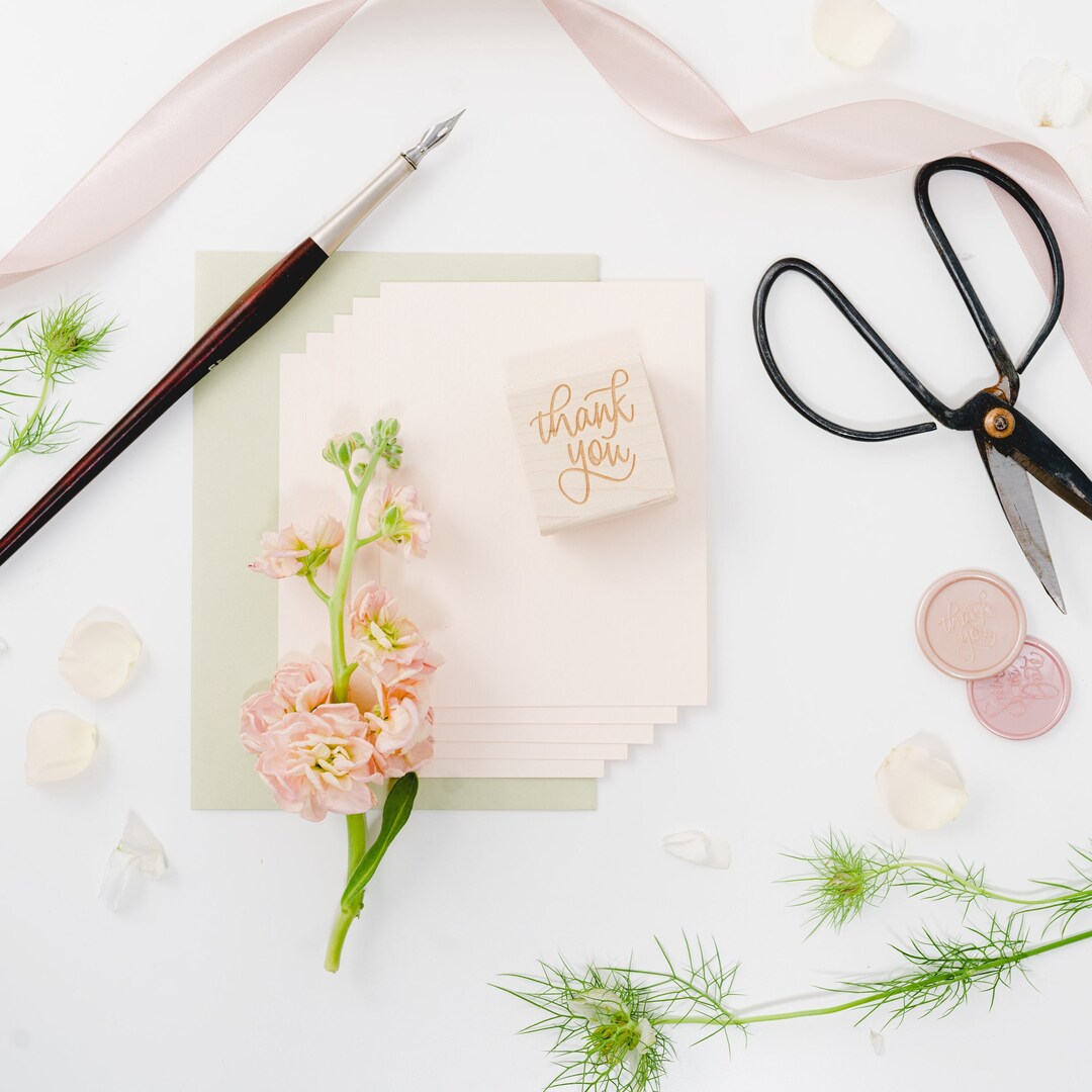 Mini Hand Lettered Thank You Stamp - Etsy