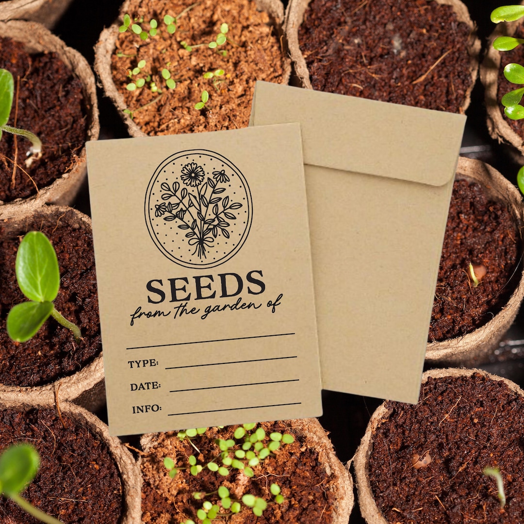 Seed Packet Stamp - Seed Saving Rubber Stamp for Gardeners, Farmers ...