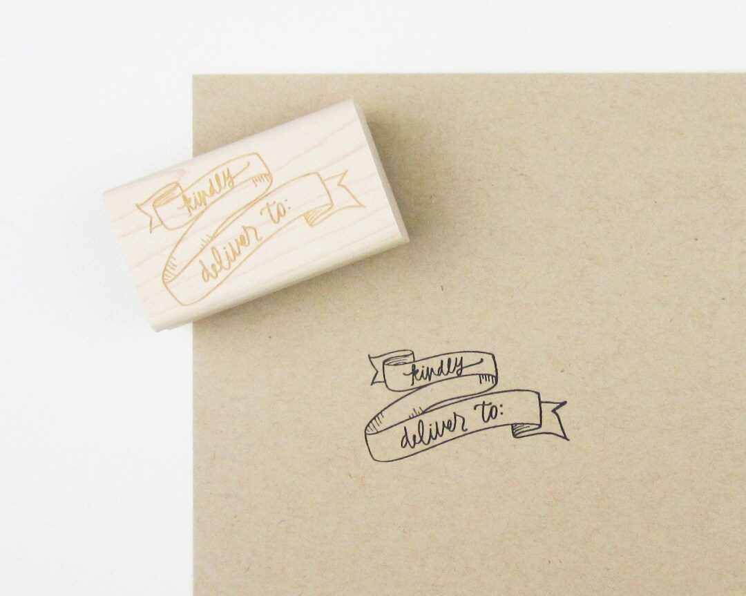 Kindly Deliver to Banner Stamp - Envelope Rubber Stamp - Etsy