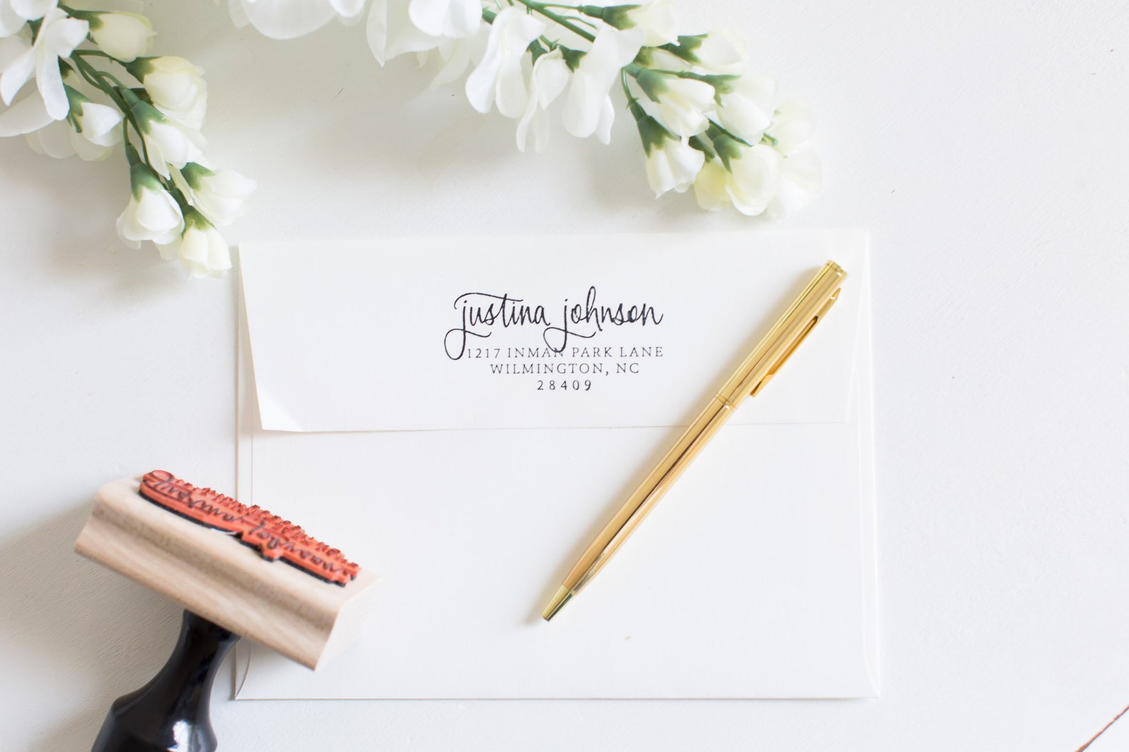 Custom Calligraphy Address Stamp - Etsy