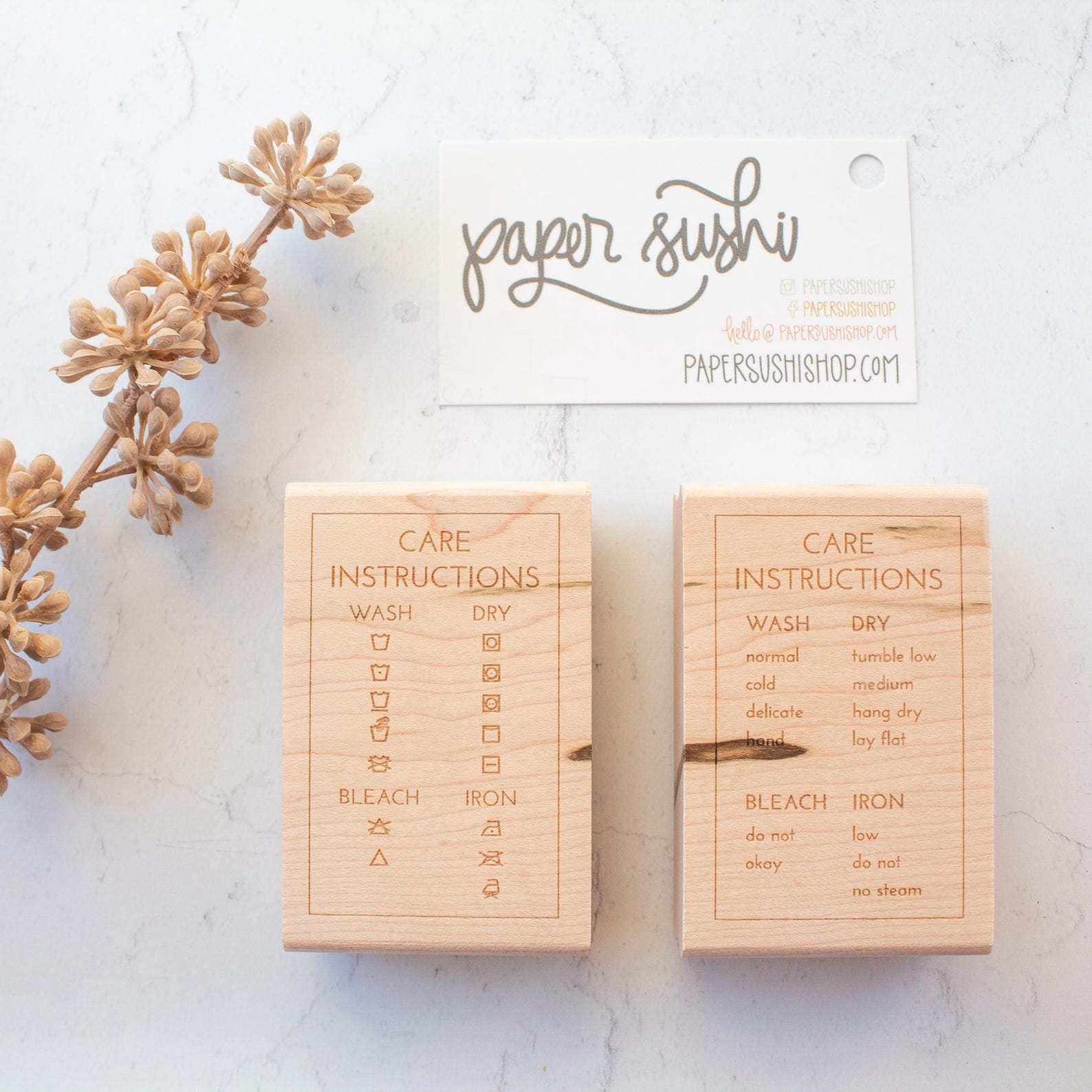 Care Instructions Hang Tag Stamp - Etsy