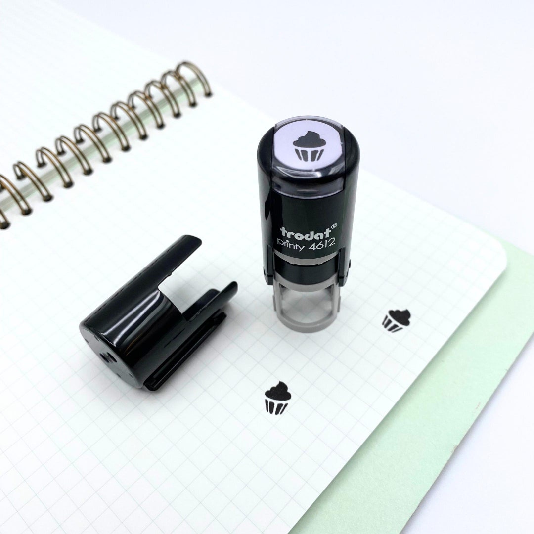 Cupcake Mini Self Inking Stamp - Tiny Rubber Stamp for Loyalty Cards ...