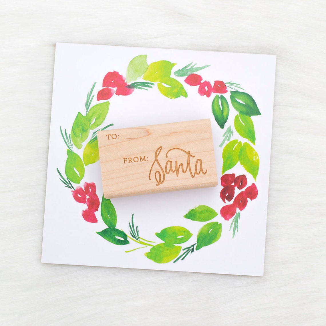 Santa Gift Tag Rubber Stamp | Etsy