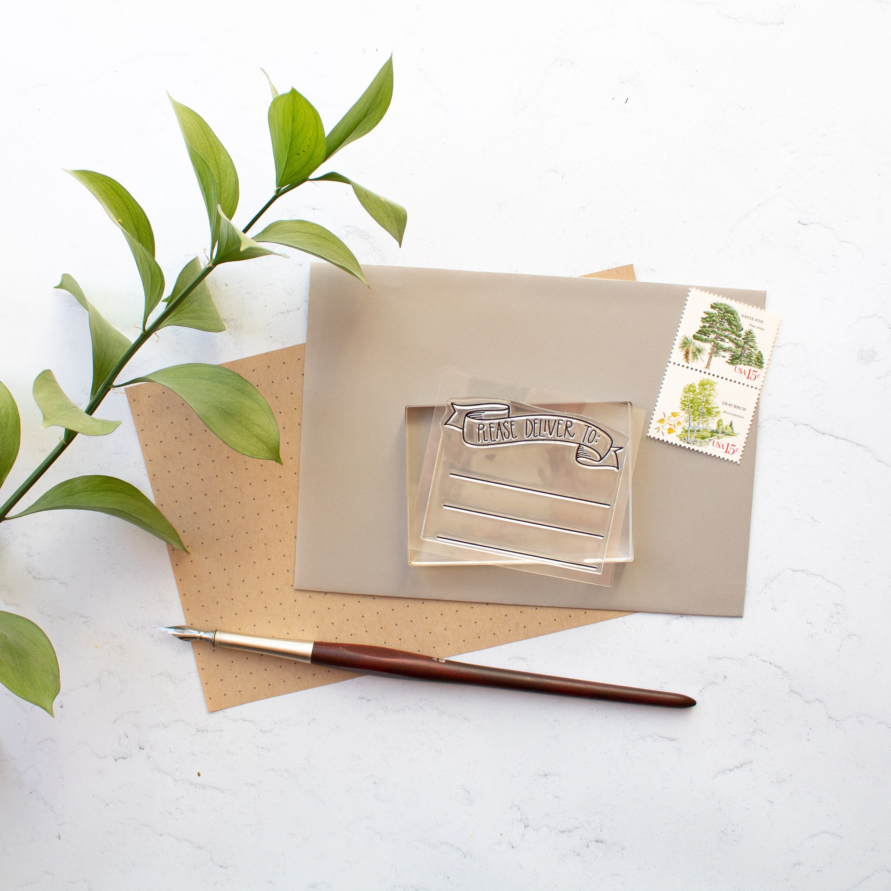 Please Deliver to Banner Addressing Stamp | Etsy