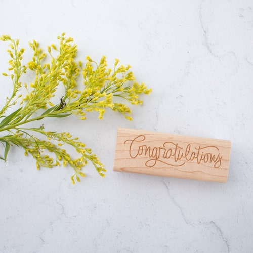Congratulations Rubber Stamp - Etsy
