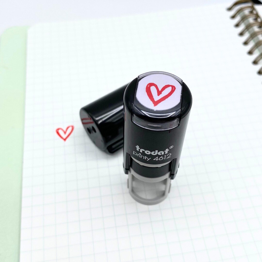 Heart Mini Self Inking Stamp - Tiny Rubber Stamp for Loyalty Cards ...