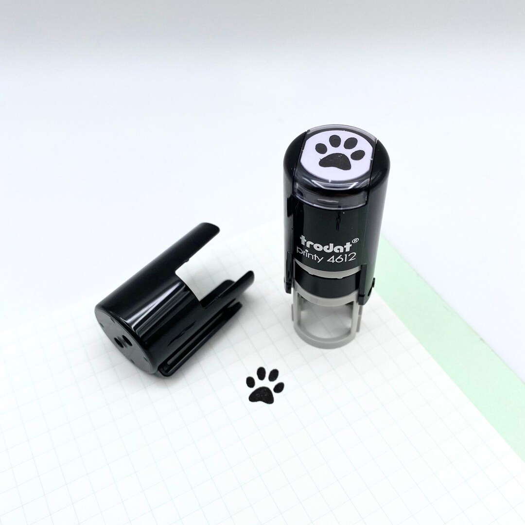 Paw Print Mini Self Inking Stamp Tiny Rubber Stamp for Loyalty Cards ...