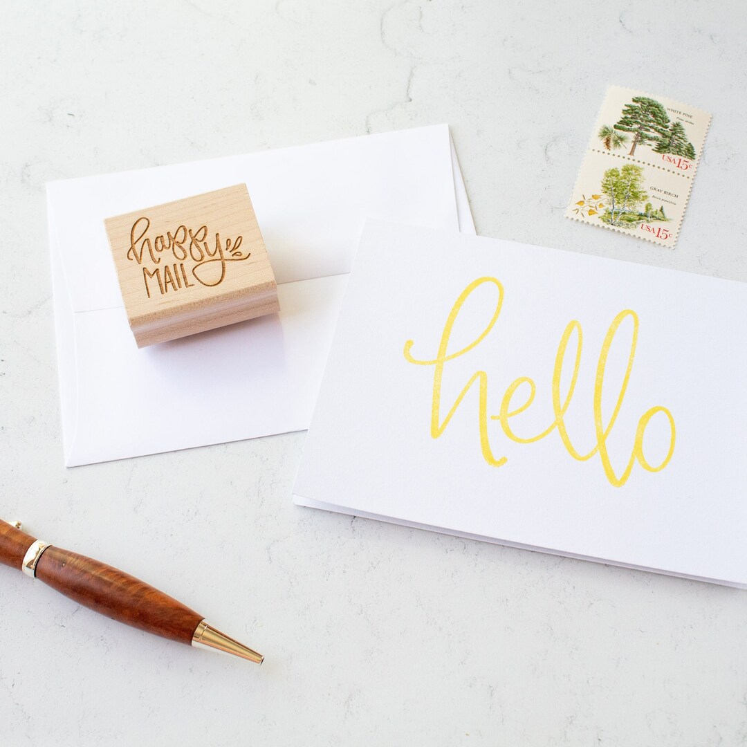 Happy Mail Rubber Stamp - Etsy