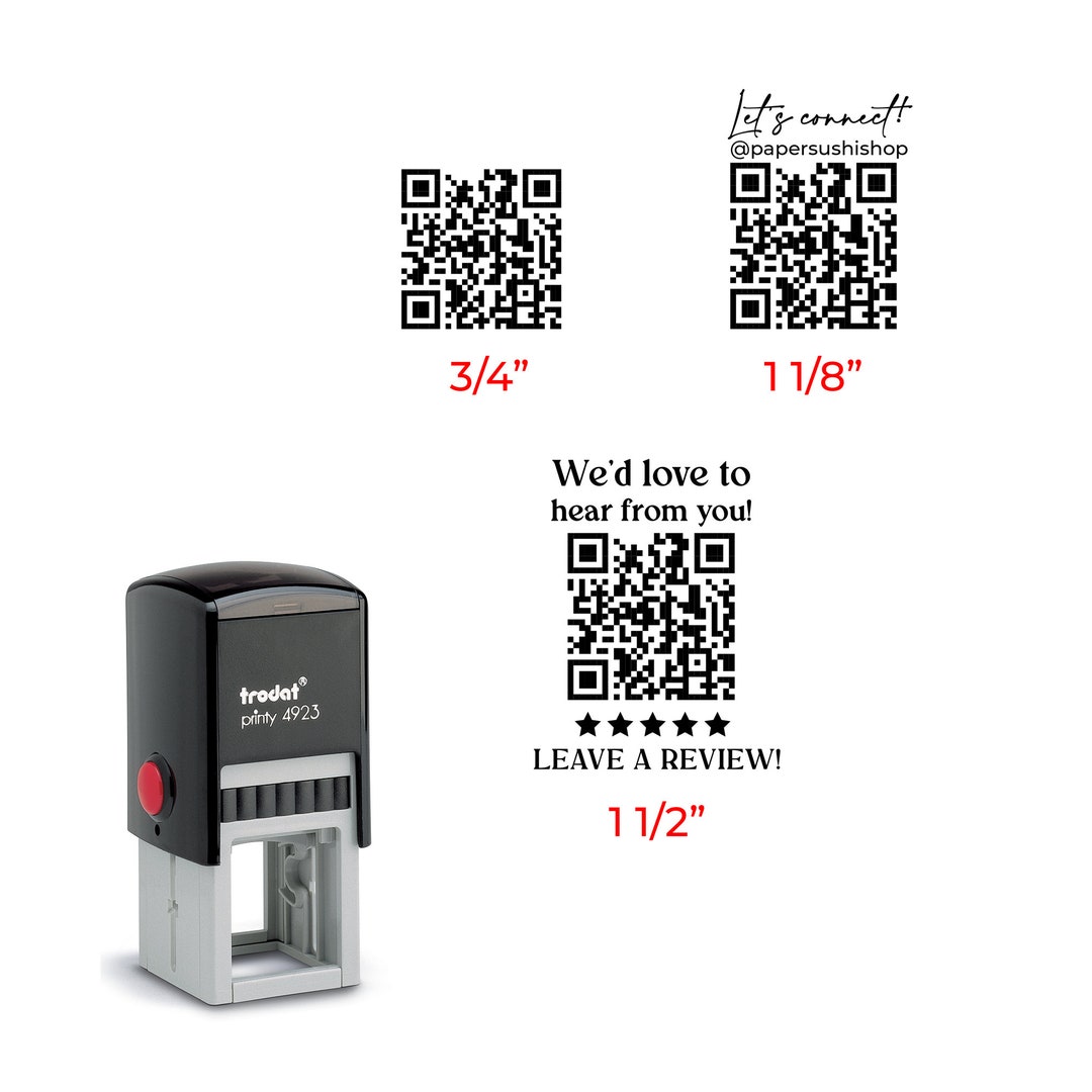 Self Inking QR Code Stamp - Website URL QR Code Rubber Stamp - Etsy