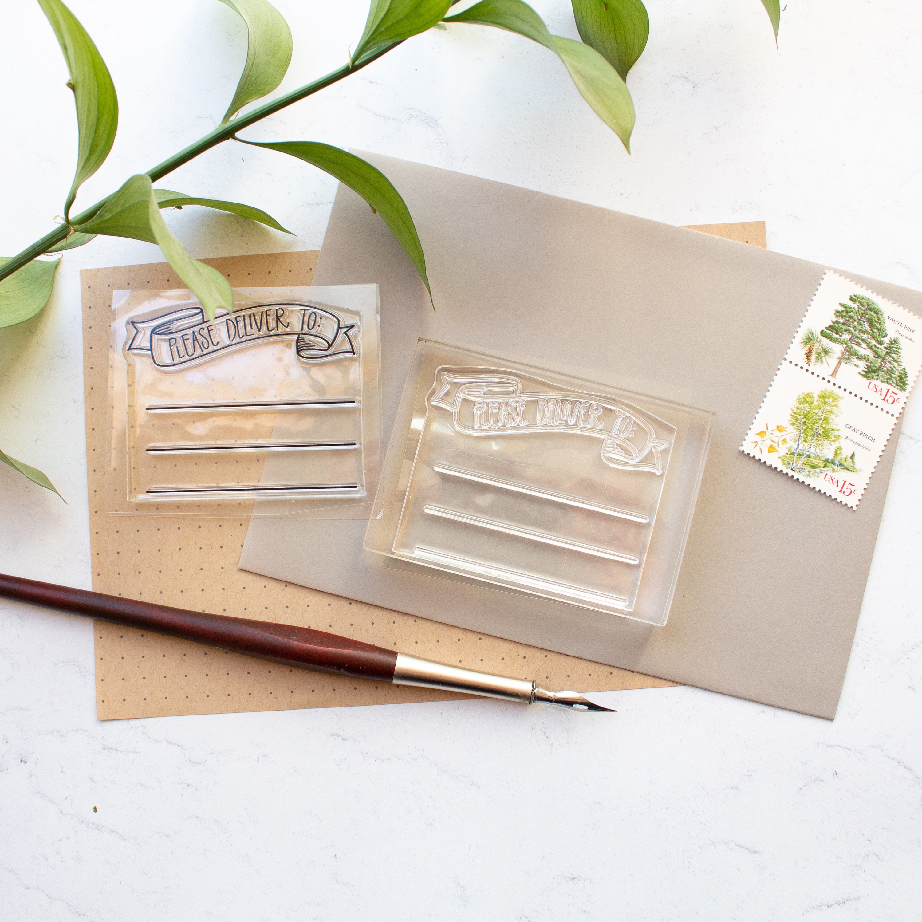 Please Deliver to Banner Addressing Stamp | Etsy