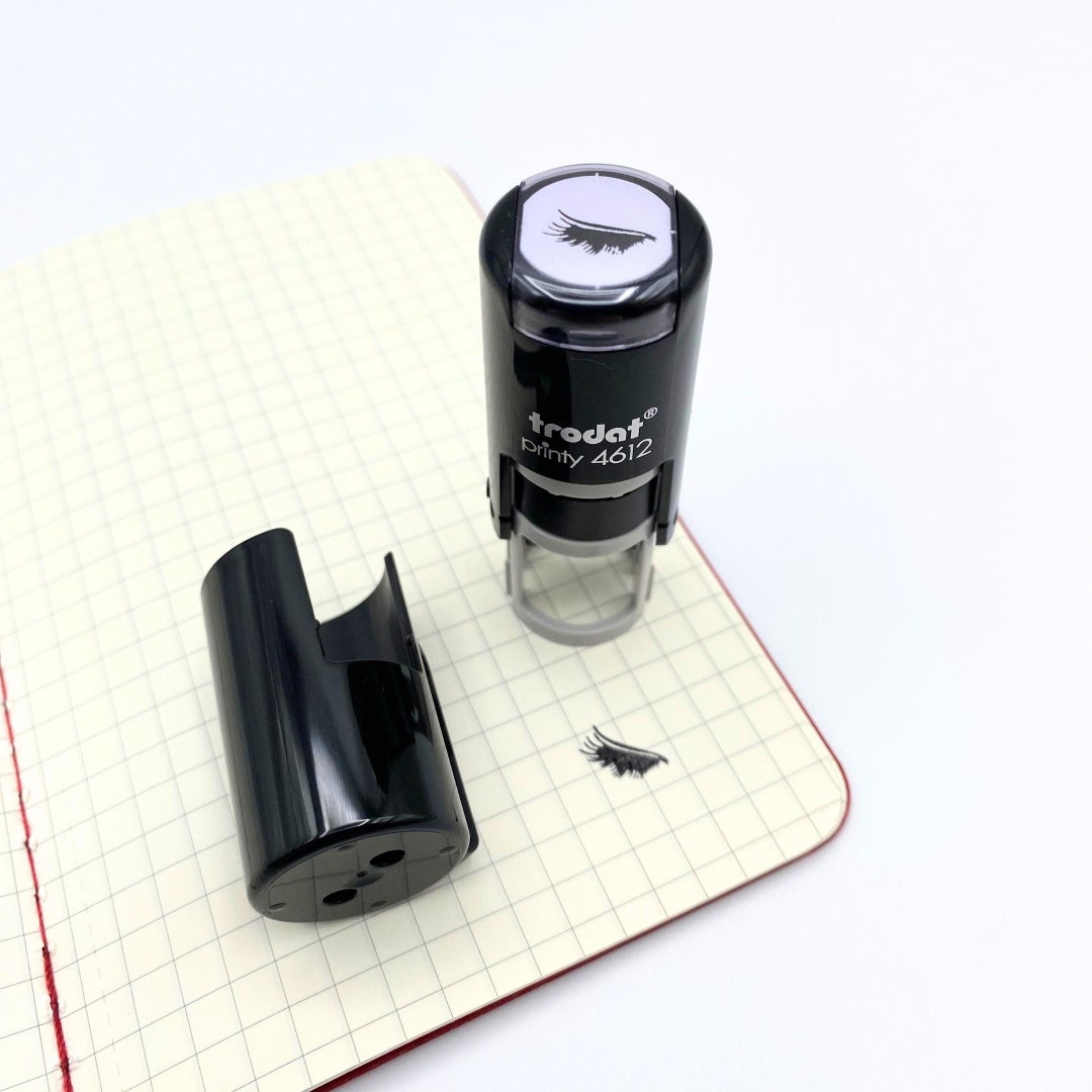 Eyelashes Mini Self Inking Stamp - Tiny Rubber Stamp for Loyalty Cards ...