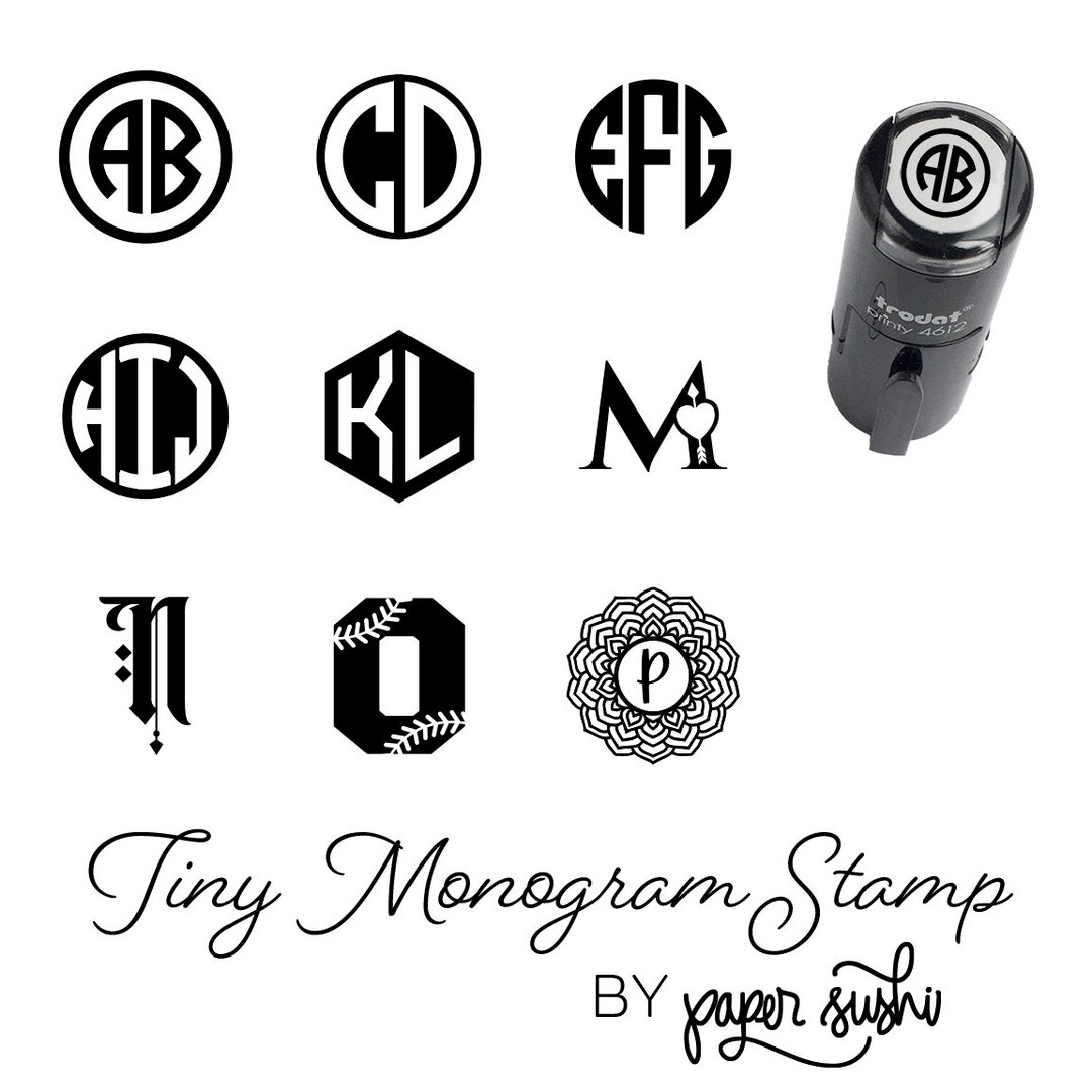 Tiny Monogram Self Inking Stamp - Etsy