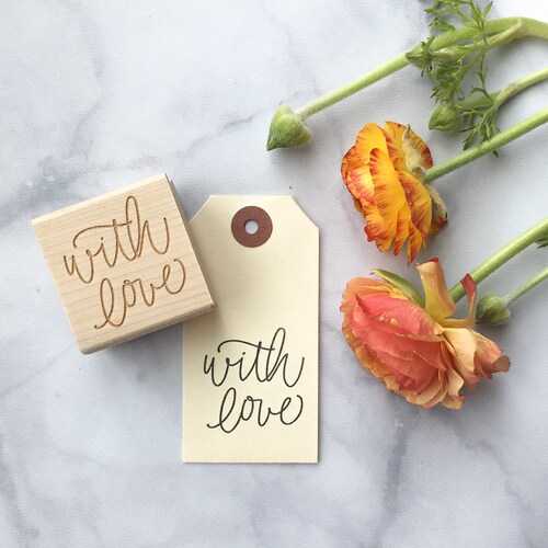 Handmade With Love Rubber Stamp Handmade by Stamp for Card - Etsy
