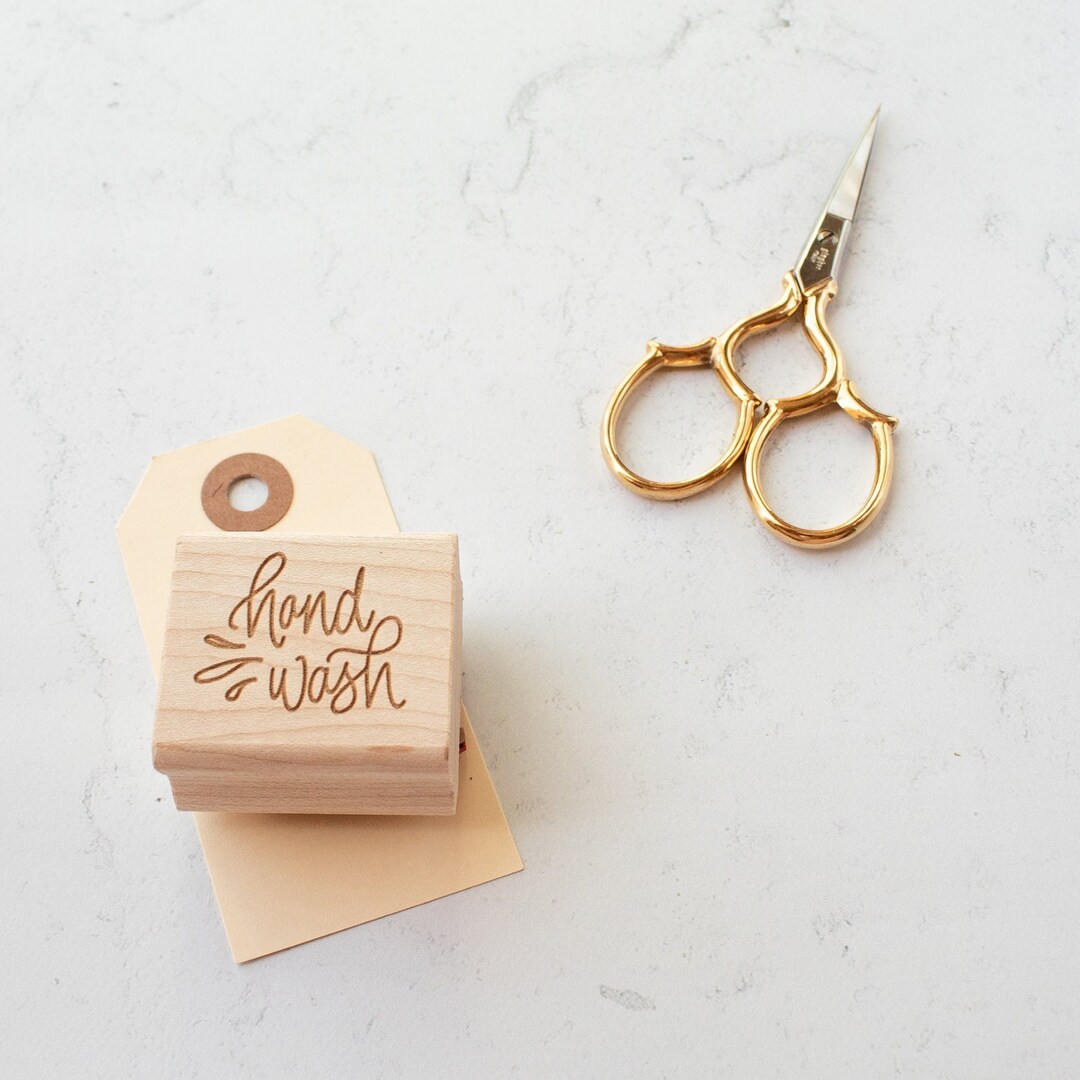 Hand Wash Rubber Stamp - Calligraphy Stamp for Handmade Clothing - Etsy