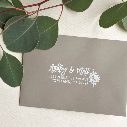 Custom Calligraphy Address Stamp - Etsy