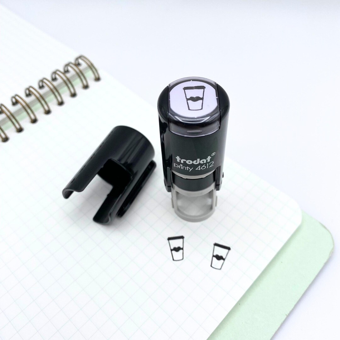 Heart Coffee to Go Mini Self Inking Stamp - Tiny Rubber Stamp for ...