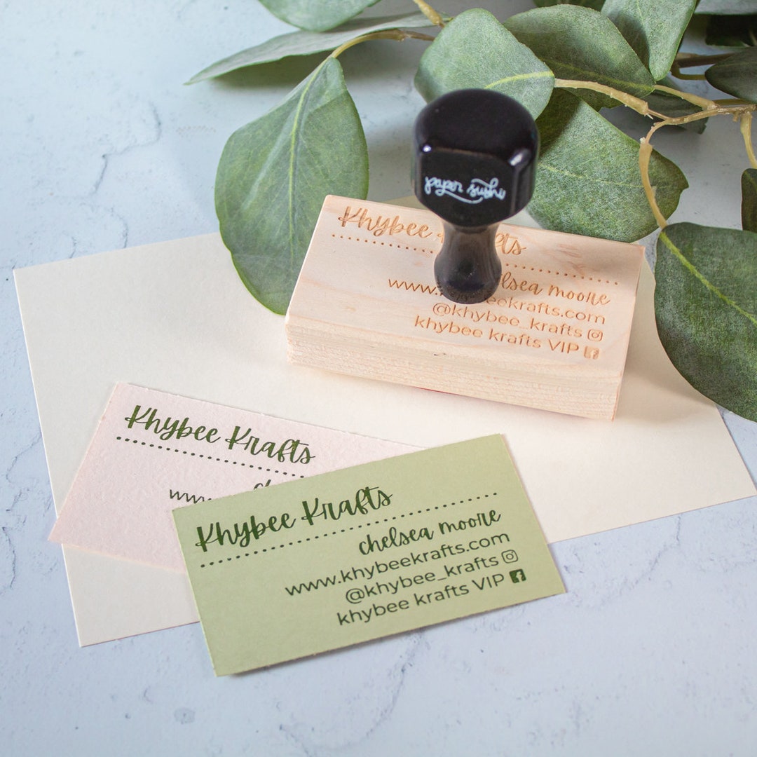Personalized Script Business Card Stamp - Etsy