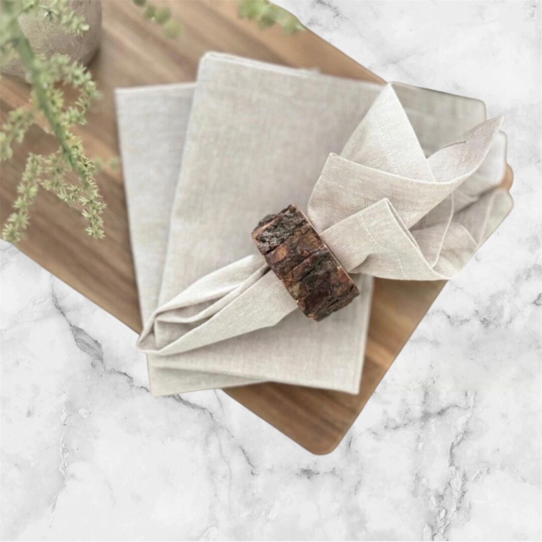 Tan Linen Napkins, Linen Modern Napkins, Set of 4 Cloth Napkins, Beige ...