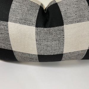 Buffalo Check Pillow Cover Black Tan Plaid Pillow Fall Farmhouse Throw ...