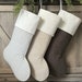 Personalized Christmas Stockings, Beige Christmas Stockings, Gingham ...