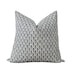 Blue Block Print Pillow Cover, Floral Pillow in Blue Beige, Block Linen ...