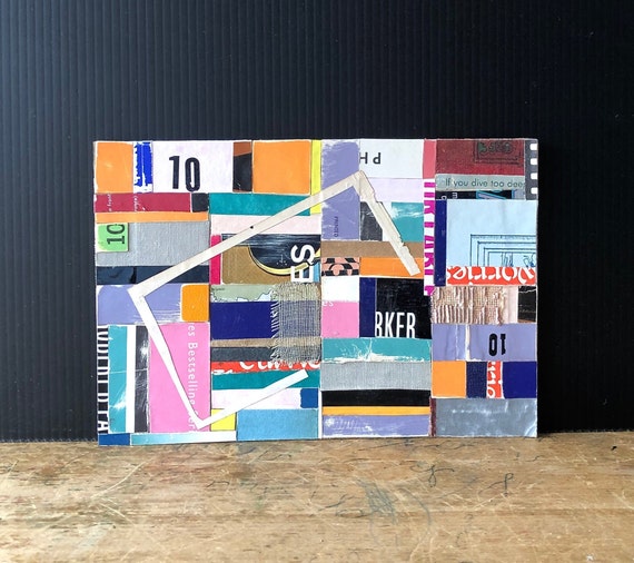 Abstract Paper Collage Art Collage Vintage Book Collage | Etsy