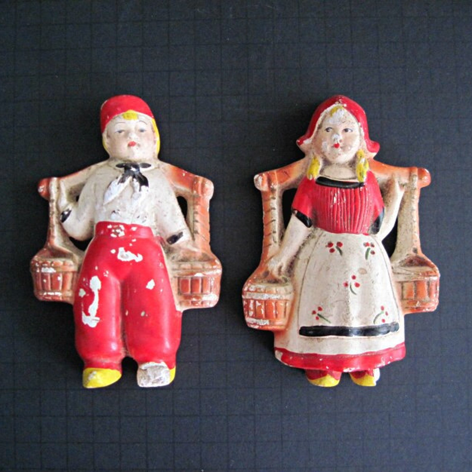 Vintage Chalkware, Chalkware Wall Hanging, Chalk, Plaster Figurine ...