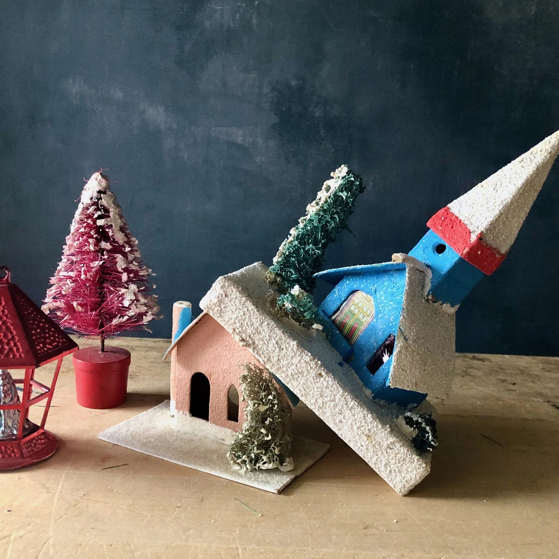 Mid Century Putz House and Church, Vintage Putz Village, Putz Japan ...