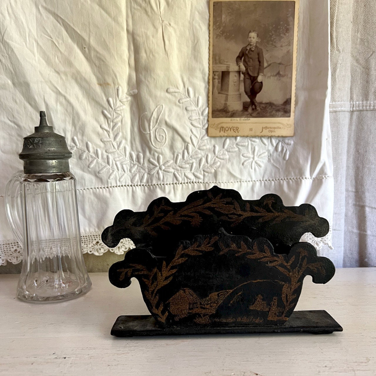 Antique American Wooden Letter Holder, Americana, Hand Painted ...