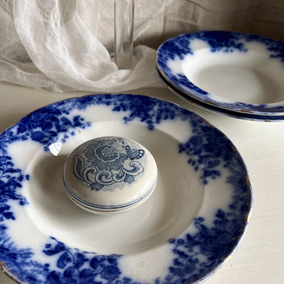 Antique Grindley Ironstone Flow Blue Bowls, Grindley Margeurite ...