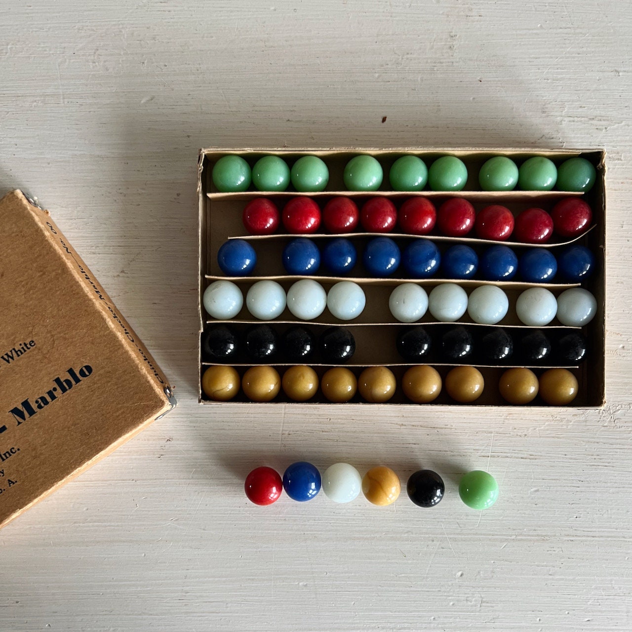 Box of 60 Game Marbles by Berry Pink, 1930s Marbles, Original Boxed ...