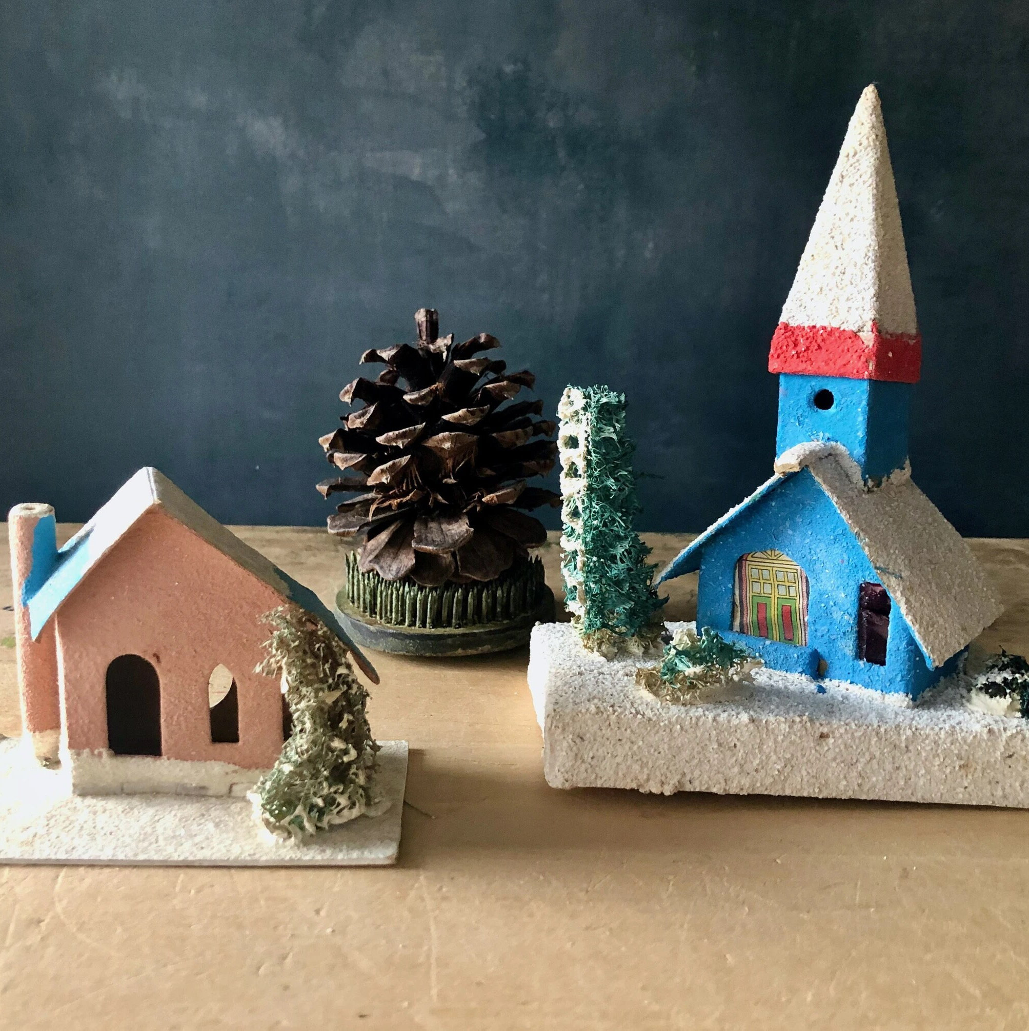 Mid Century Putz House and Church, Vintage Putz Village, Putz Japan ...