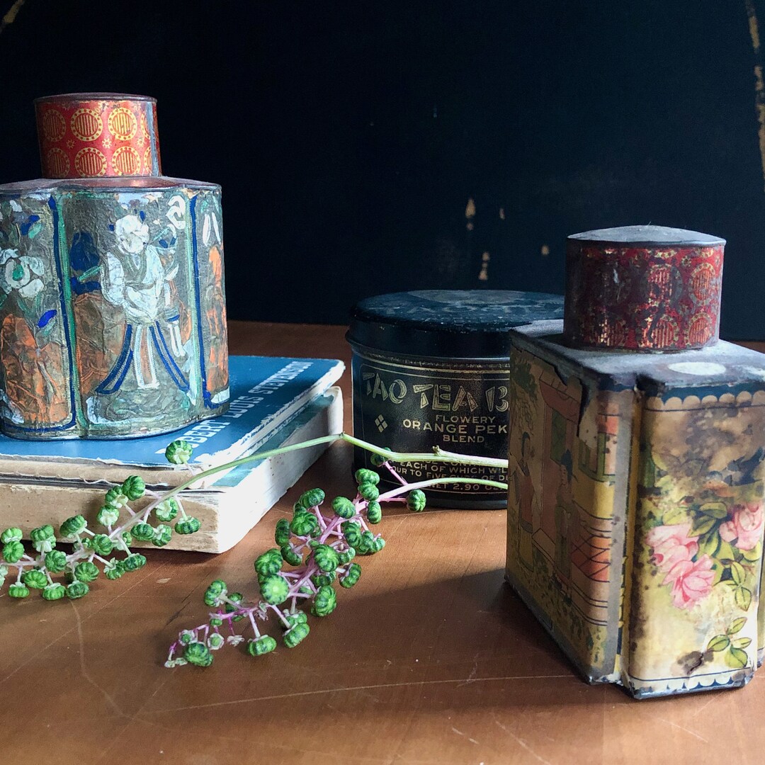 Vintage Tea Tins, Antique Tins, Tea Leaves, Tack Kee & Co, Vintage Tea ...
