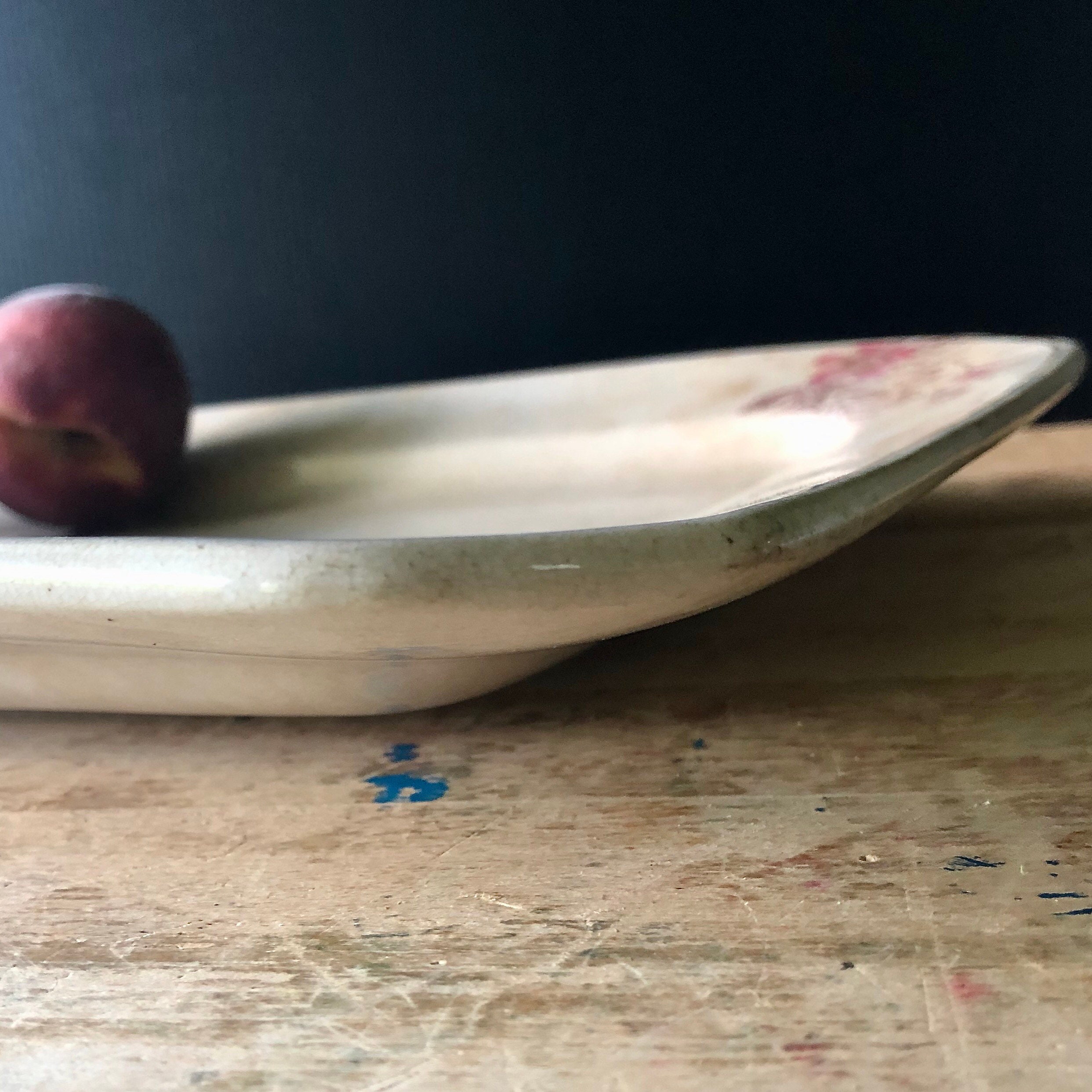 Antique Ironstone Platter, Red Transferware Platter, Vintage Ironstone ...