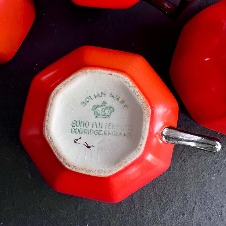 Vintage Red Luncheon Set, Vintage Dishes, Dishware Set, SOHO Pottery ...